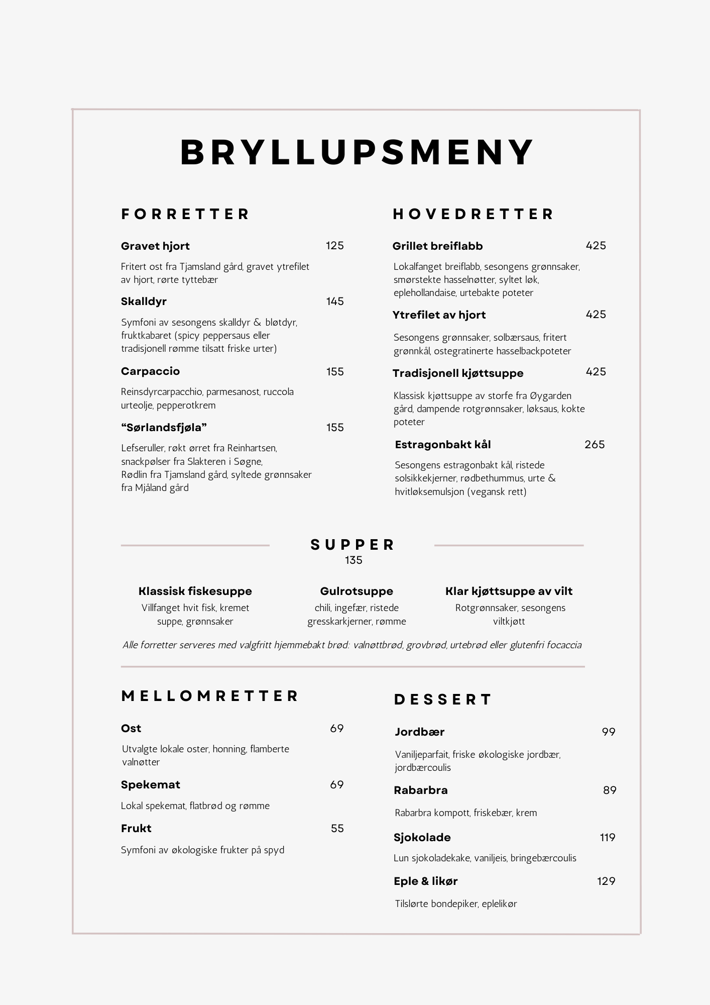 Bryllupsmeny – Eilas Kjøkken